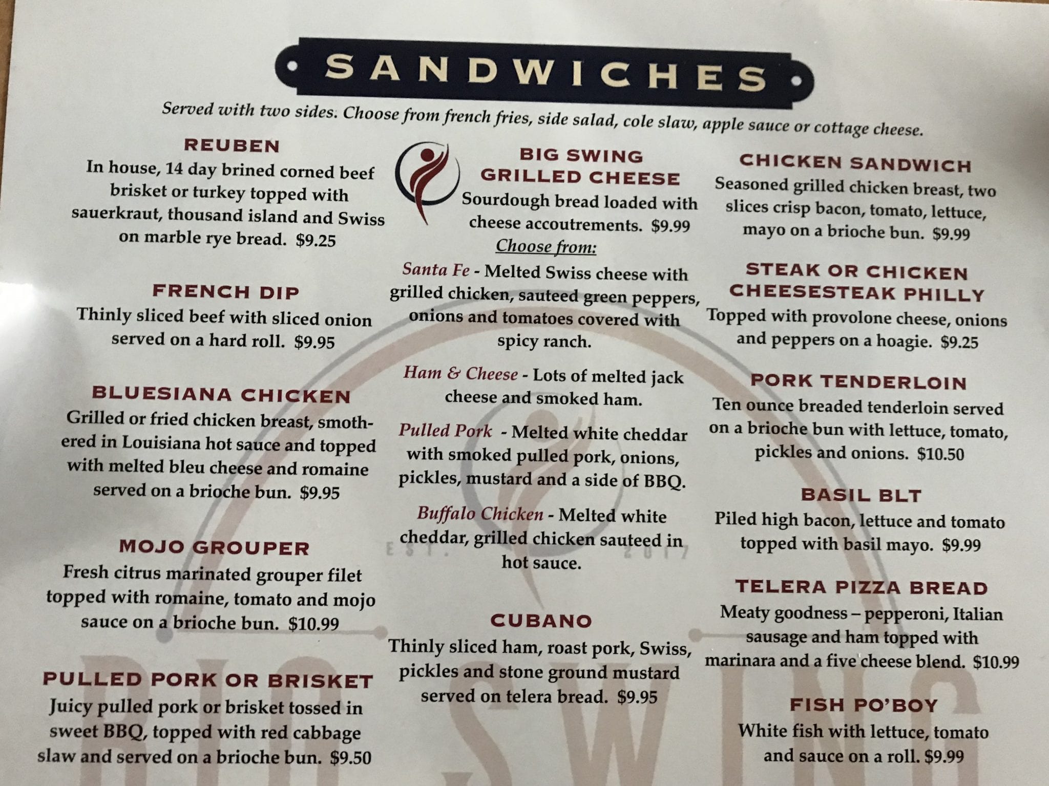 Exclusive Look at the Big Swing Menu! | Quad Cities > QuadCities.com