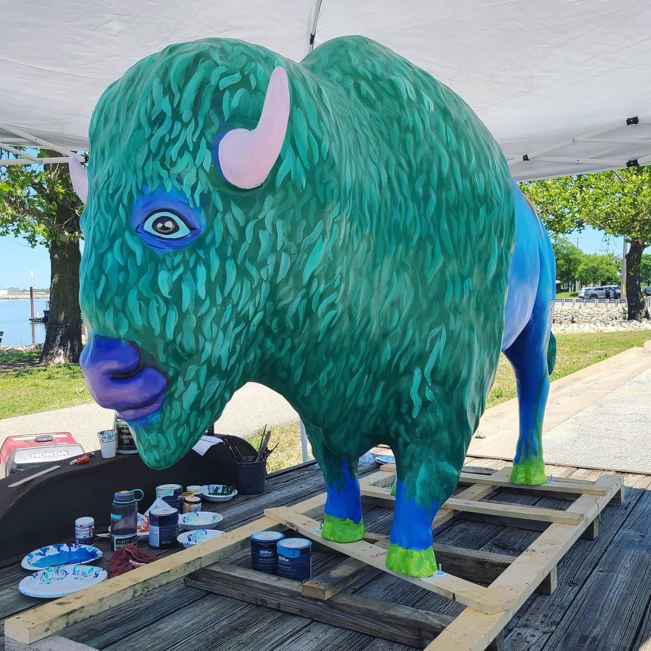 Talented Moline Artist Paints Buddy Bison to Promote Bison Bridge ...