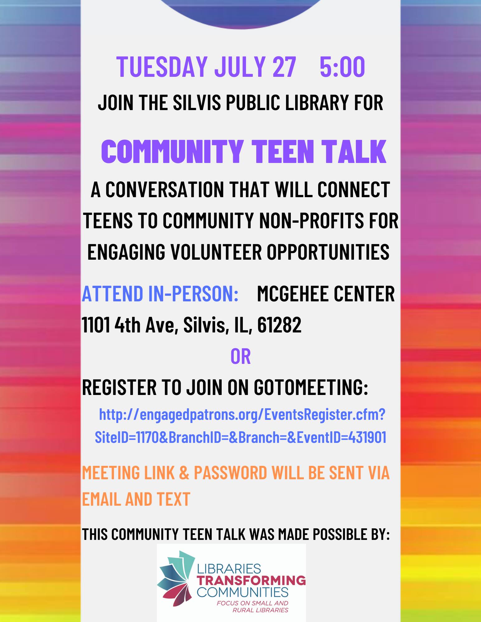 Silvis Library Holding Teen Talk Programs | Quad CitiesQuadCities.com