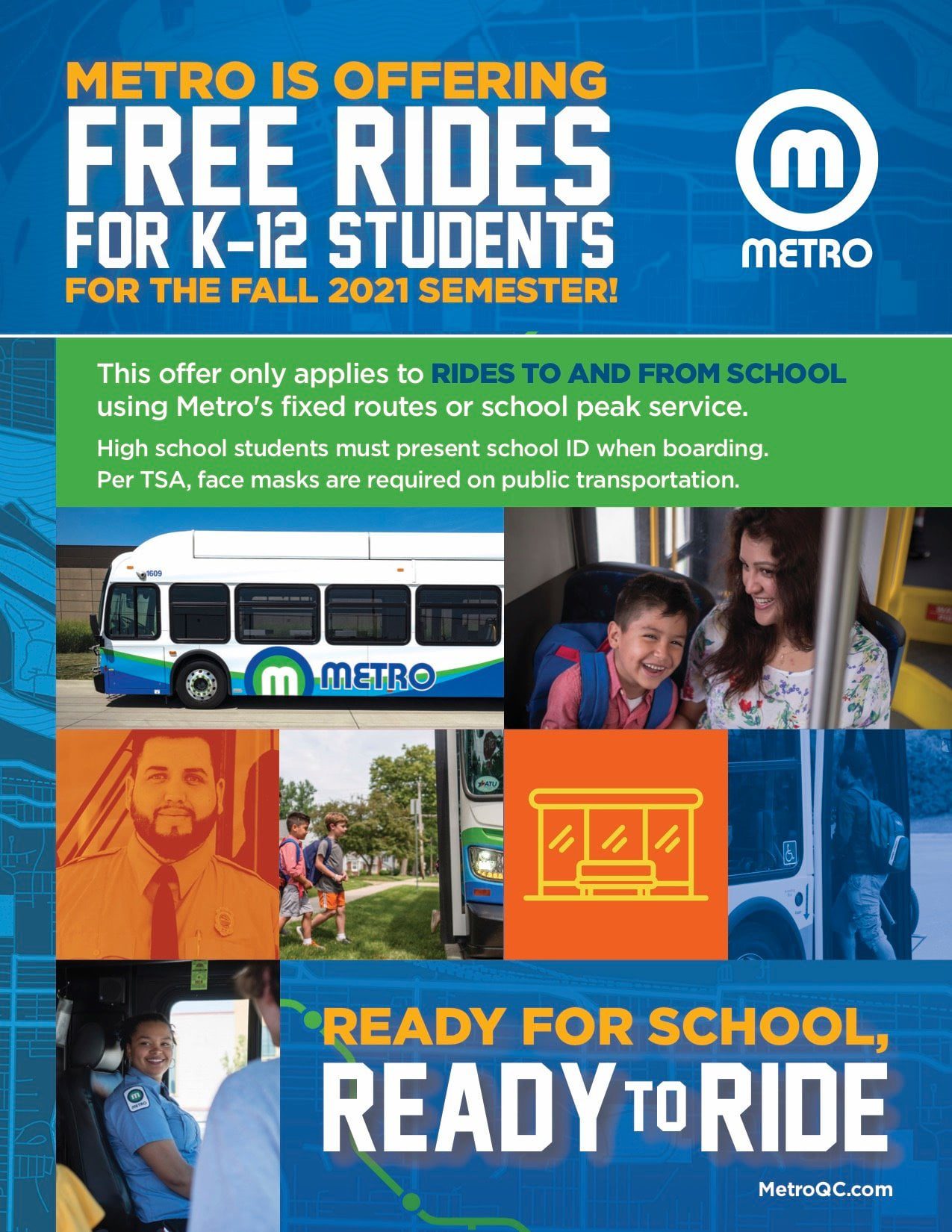 Metro Offering FREE Bus Rides For K-12 Students This Fall! | Quad ...