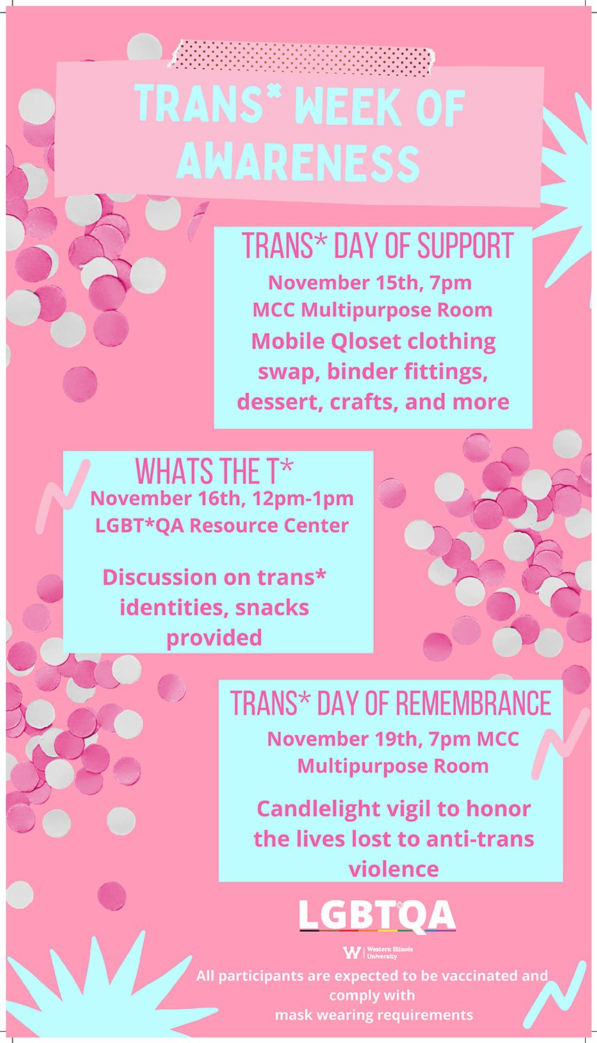 Trans* Week of Awareness Events Run Through Friday at Western Illinois ...
