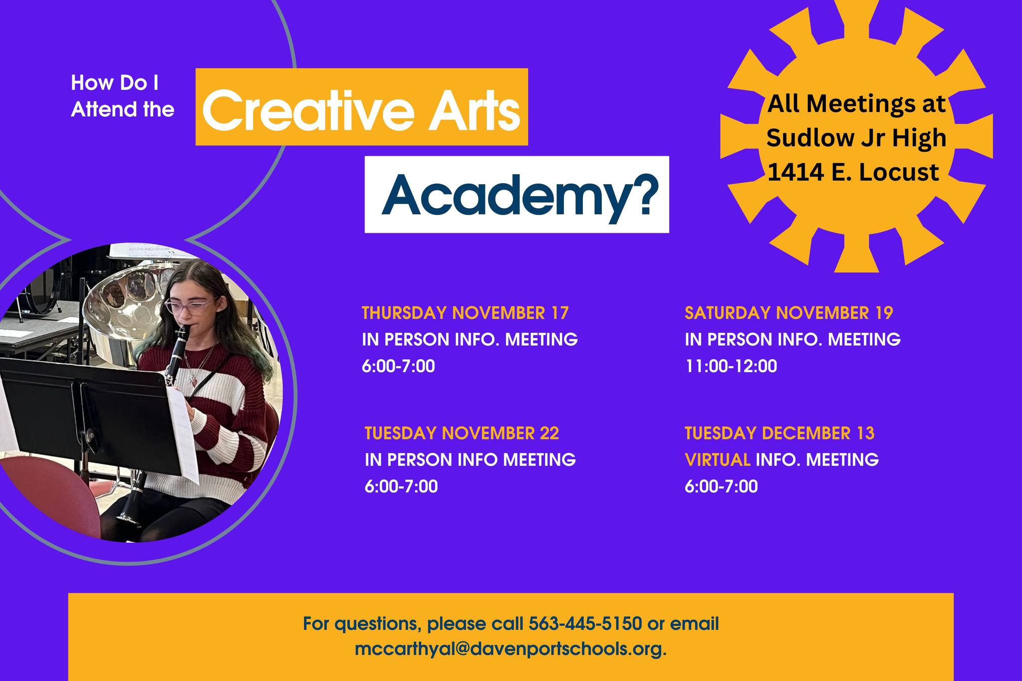 Davenport's Creative Arts Academy Holding Information Sessions For ...