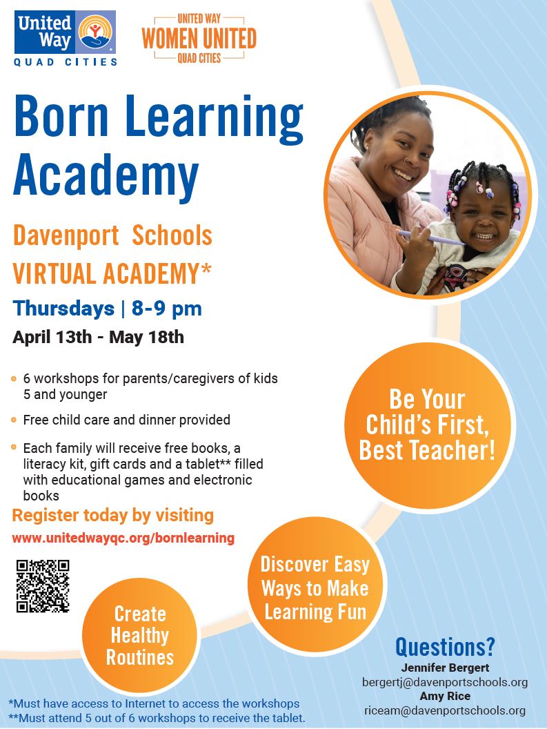 United Way Born Learning Academy Open To All Davenport Families | Quad ...