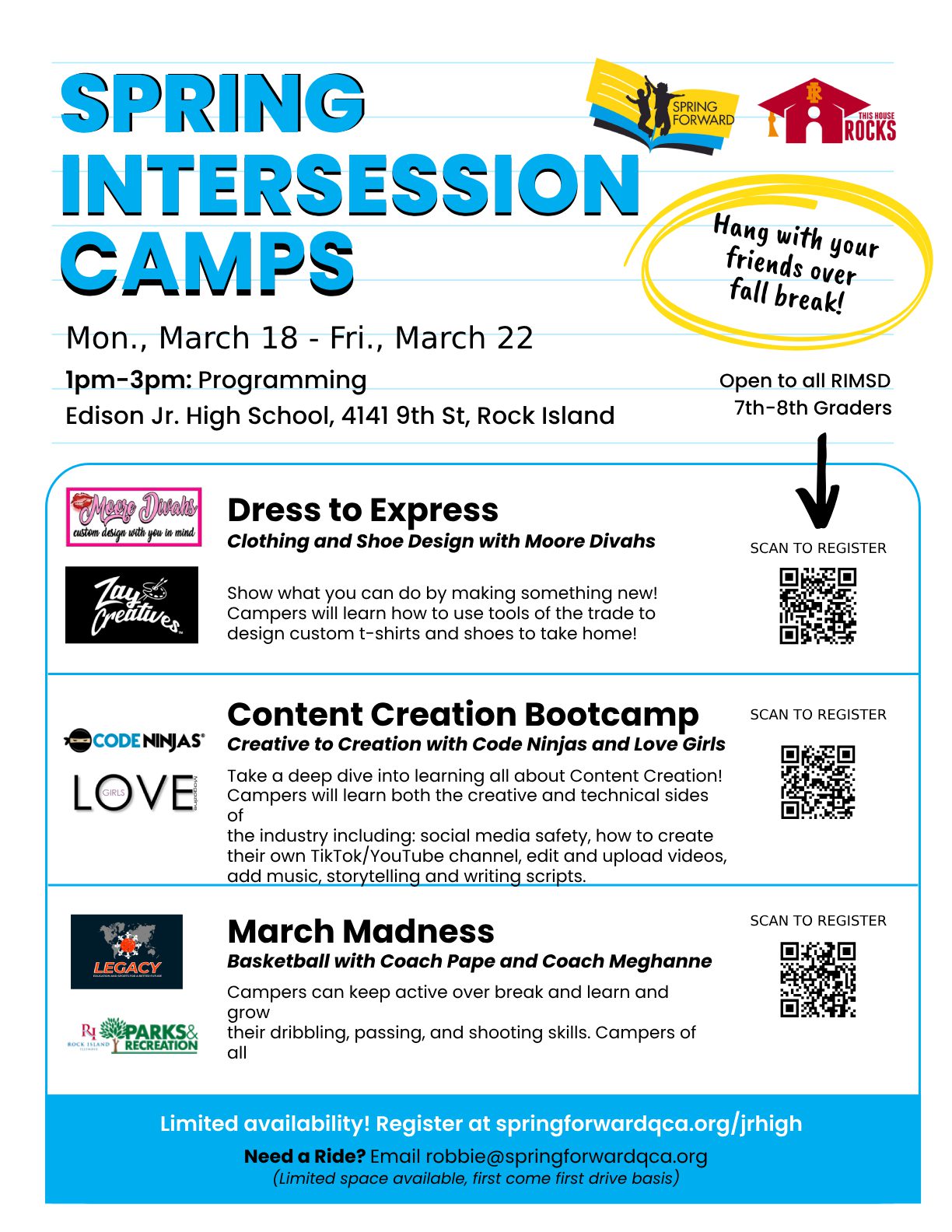 Spring Forward Providing Spring Break Camps For Rock Island Students ...