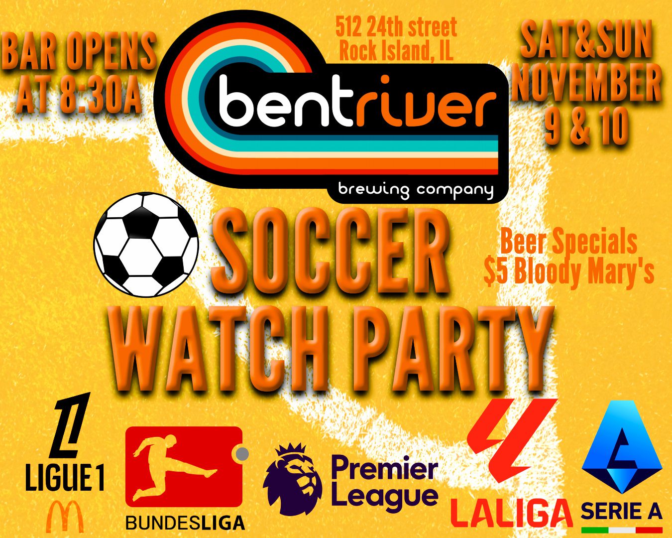 Premier League! La Liga! MLS! Soccer Game Watch Parties Saturdays And ...