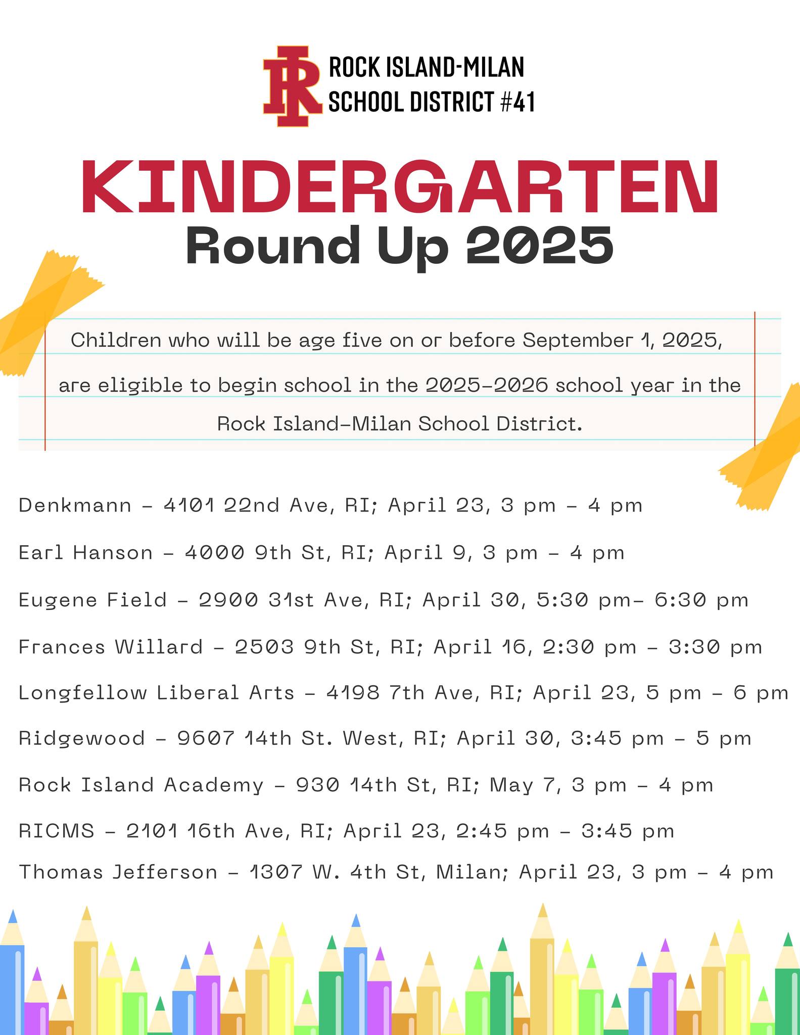 Kindergarten Roundup Begins For Rock Island Schools | Quad Cities